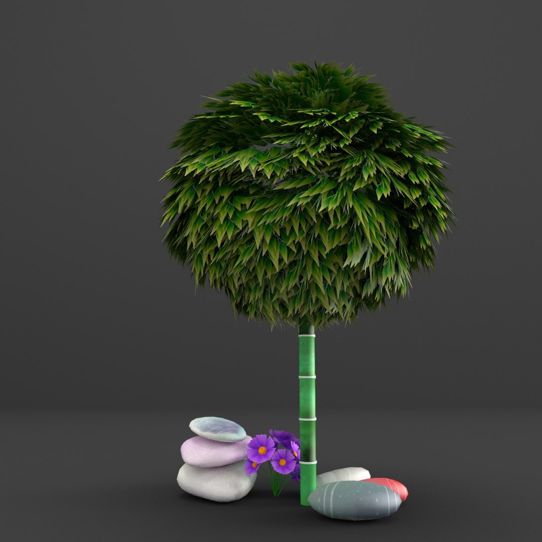 3d Model Cg Styled Bamboo Tree