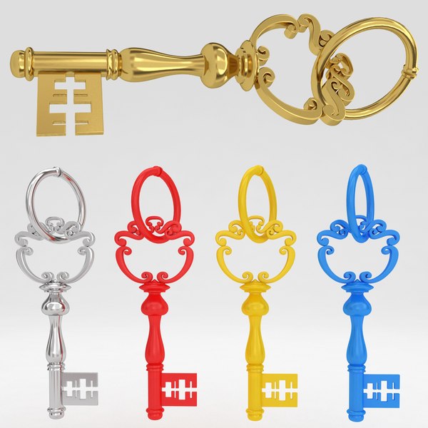 ancient old luxury key 3d model