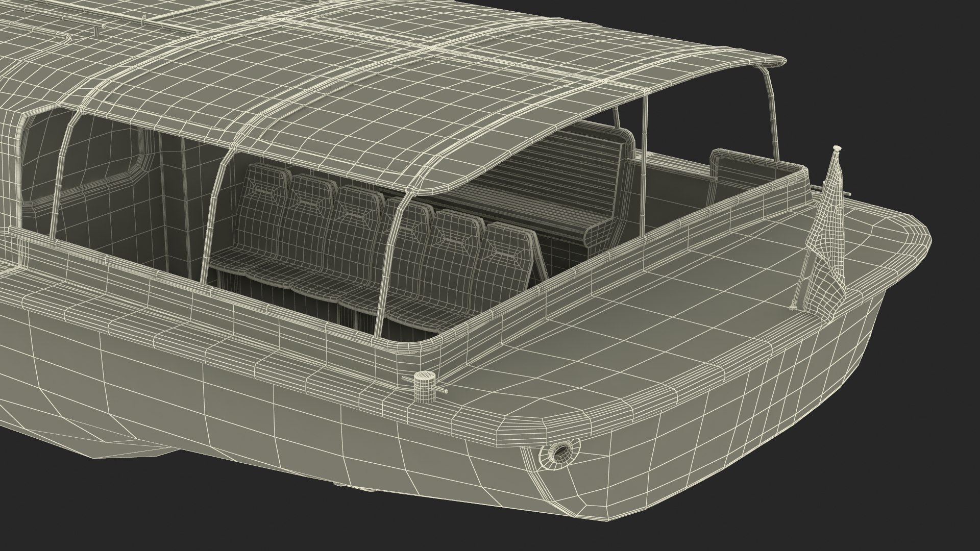 3D Amsterdam Canal Orange Cruise Boat Model - TurboSquid 2264168