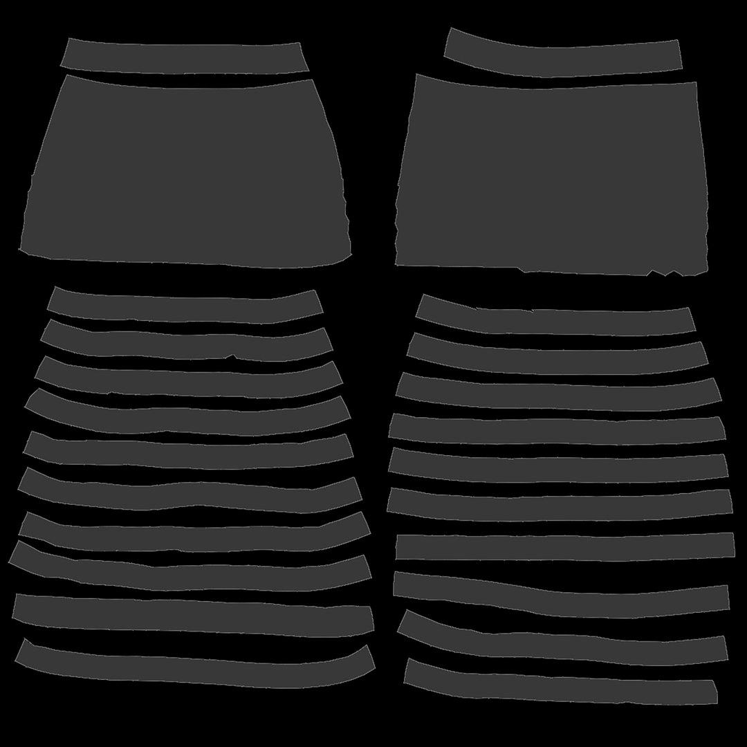 3D model Ruffle Mini Skirt With Elastic Waist Band - TurboSquid 1832082