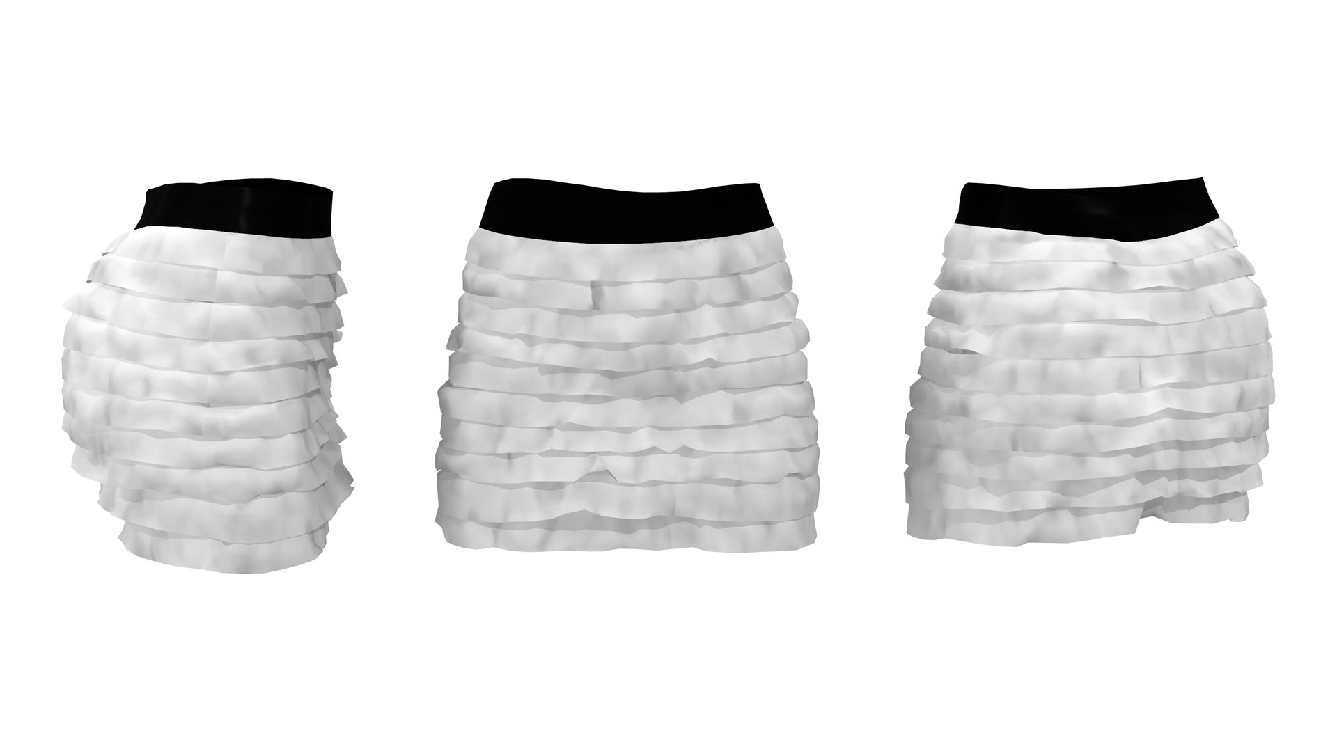 3D model Ruffle Mini Skirt With Elastic Waist Band - TurboSquid 1832082