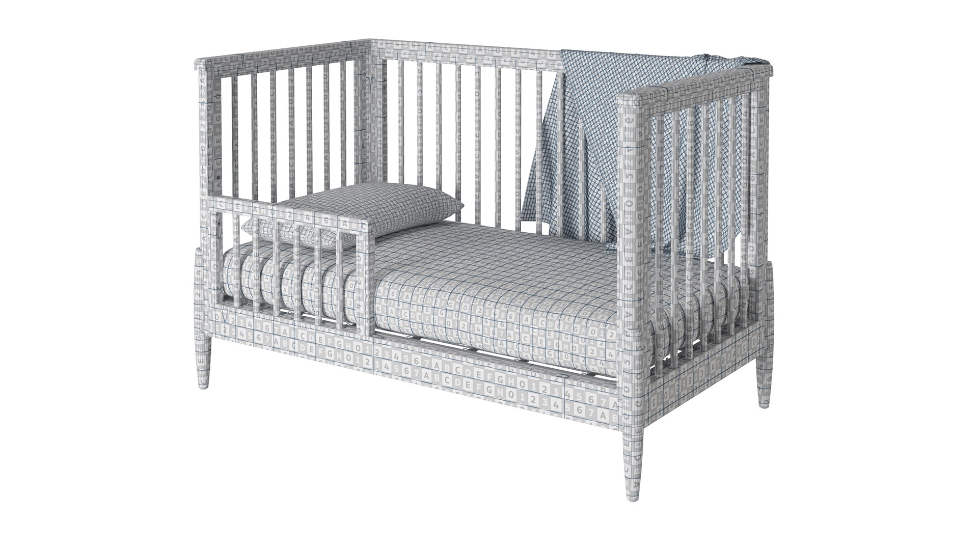 Crate And Barrel Bodie Baby Crib 3D Model - TurboSquid 2194406
