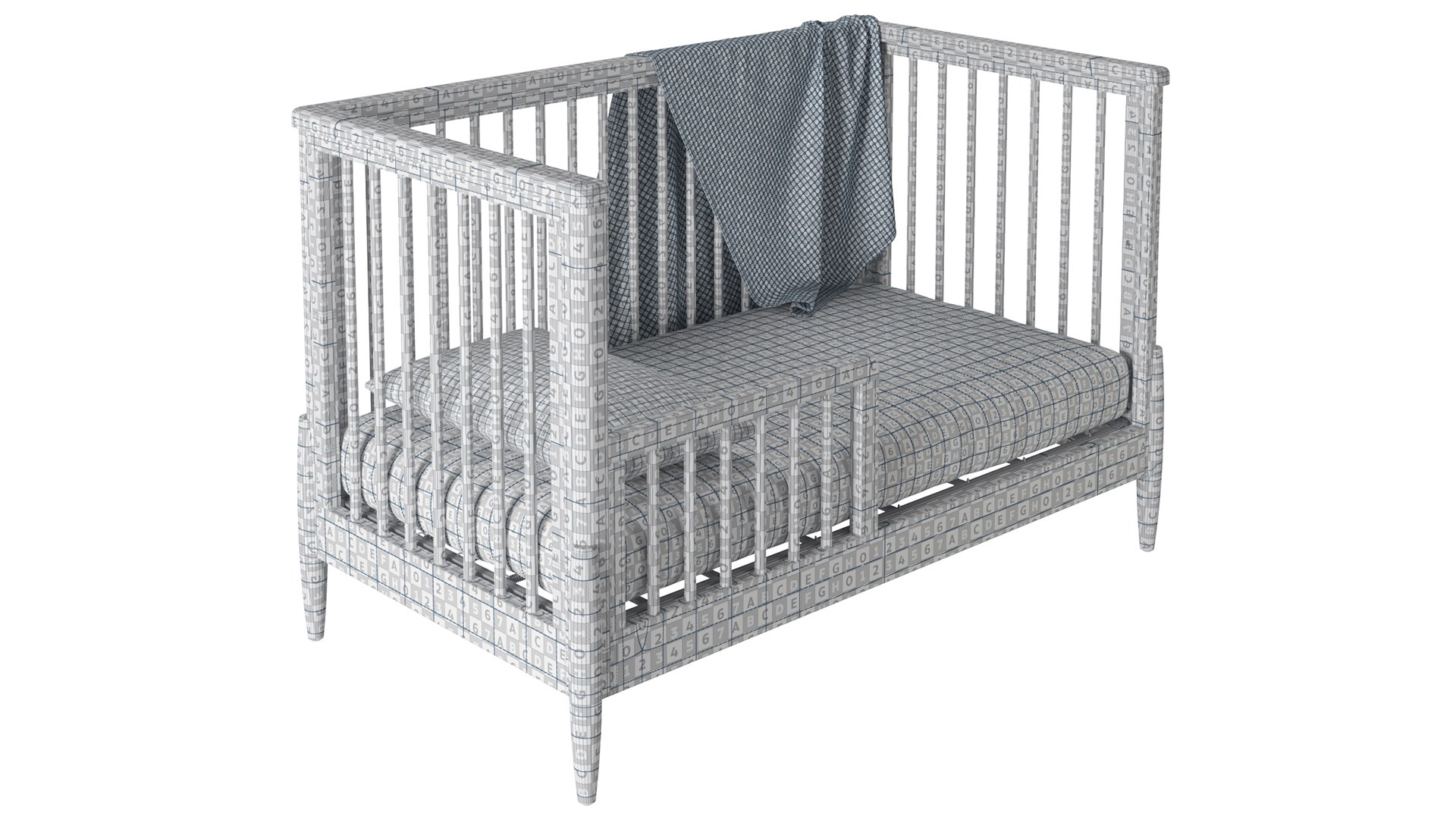 Crate And Barrel Bodie Baby Crib 3D Model - TurboSquid 2194406