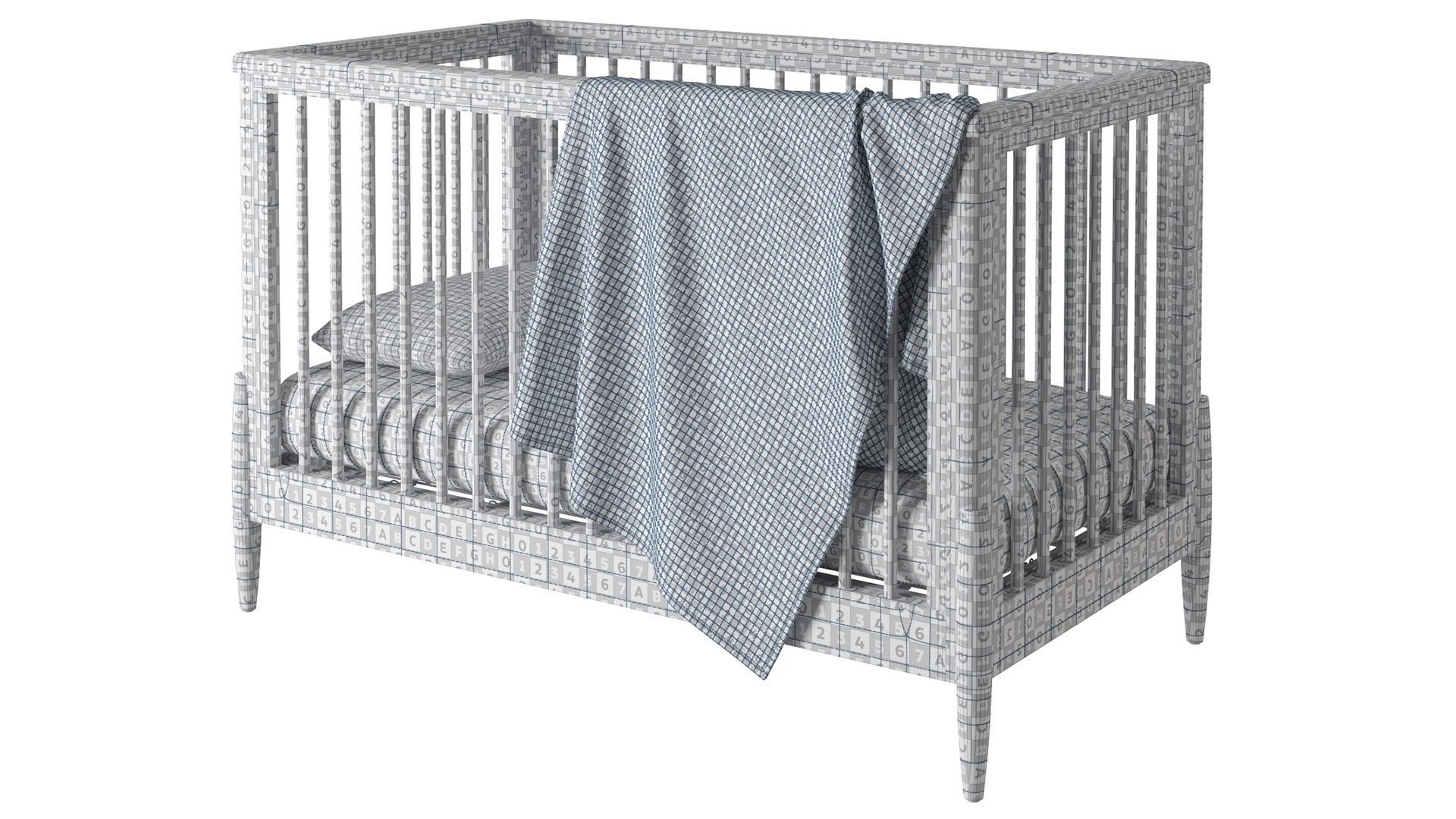 Crate And Barrel Bodie Baby Crib 3D Model - TurboSquid 2194406