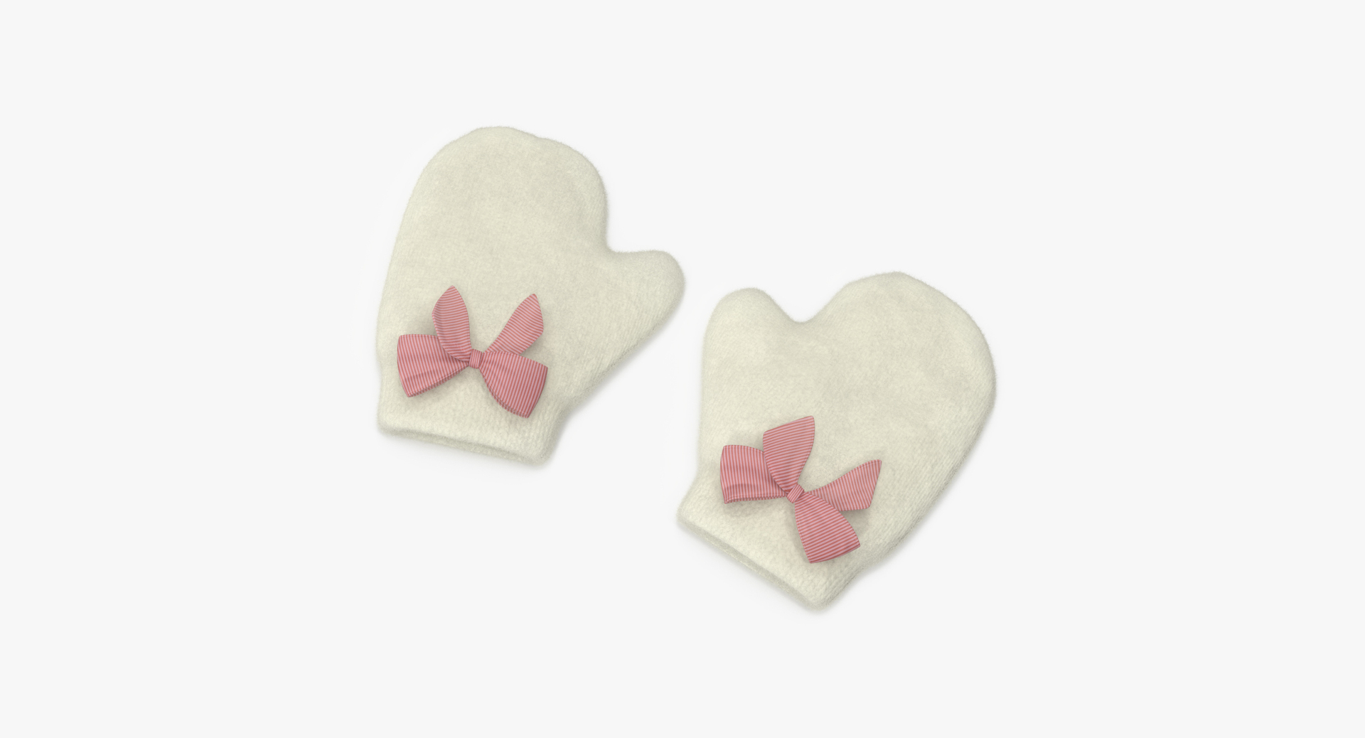 newborn mittens 03 pink 3d model