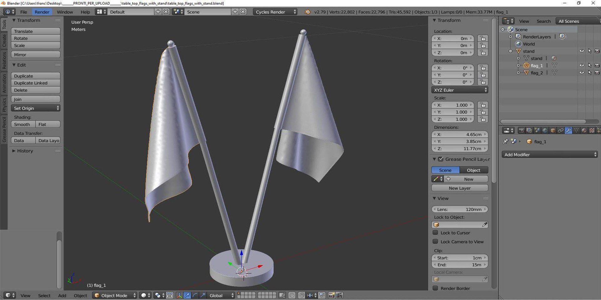 3D Model Table Flags Stand - TurboSquid 1502733