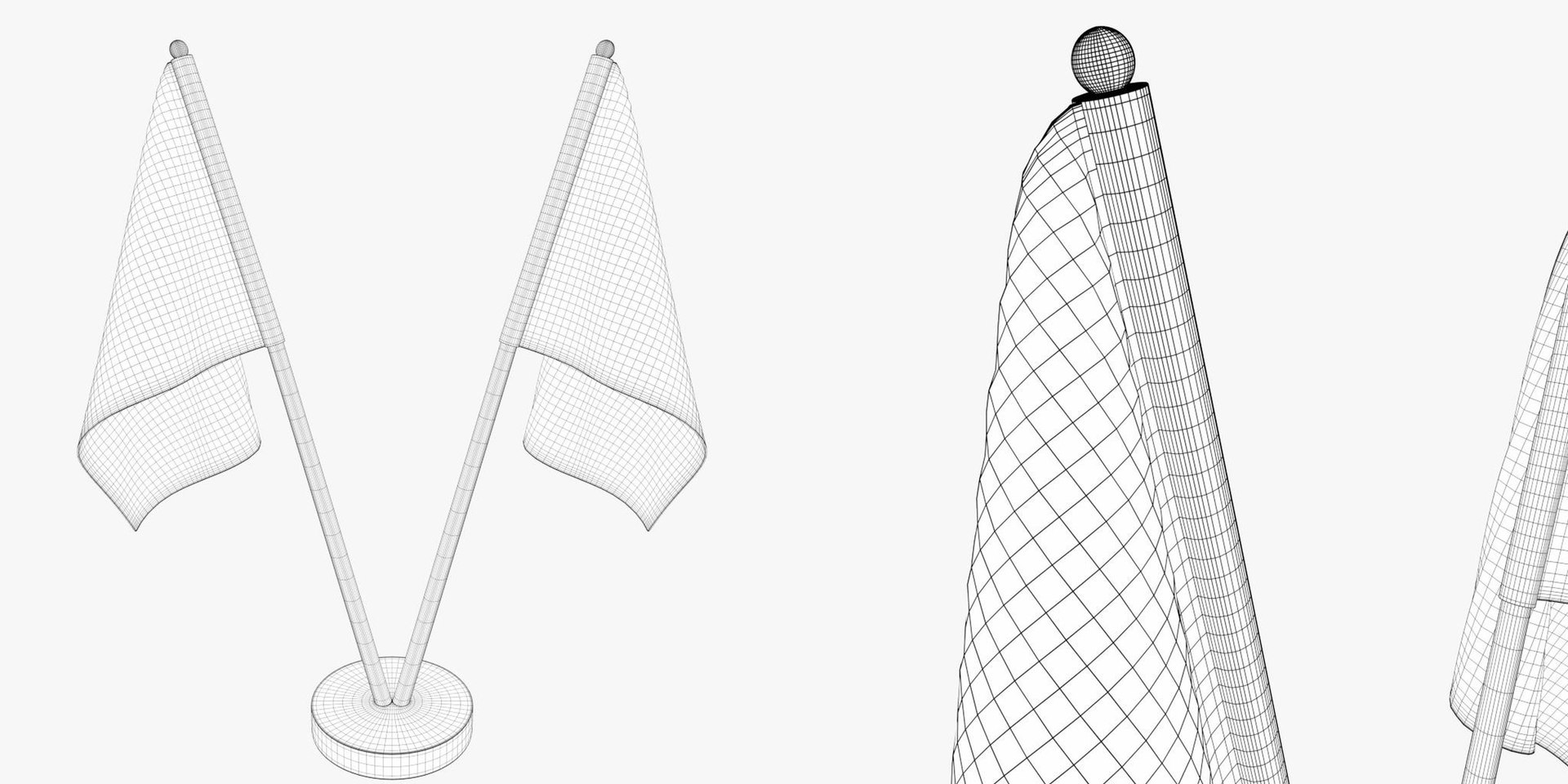 3D Model Table Flags Stand - TurboSquid 1502733