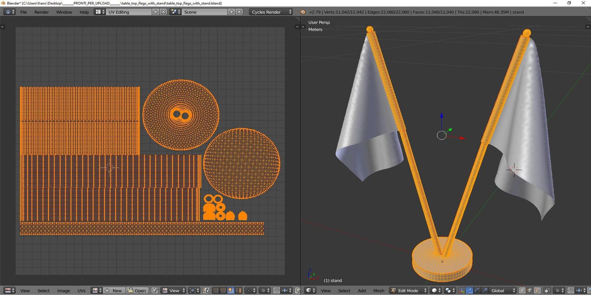 3D Model Table Flags Stand - TurboSquid 1502733