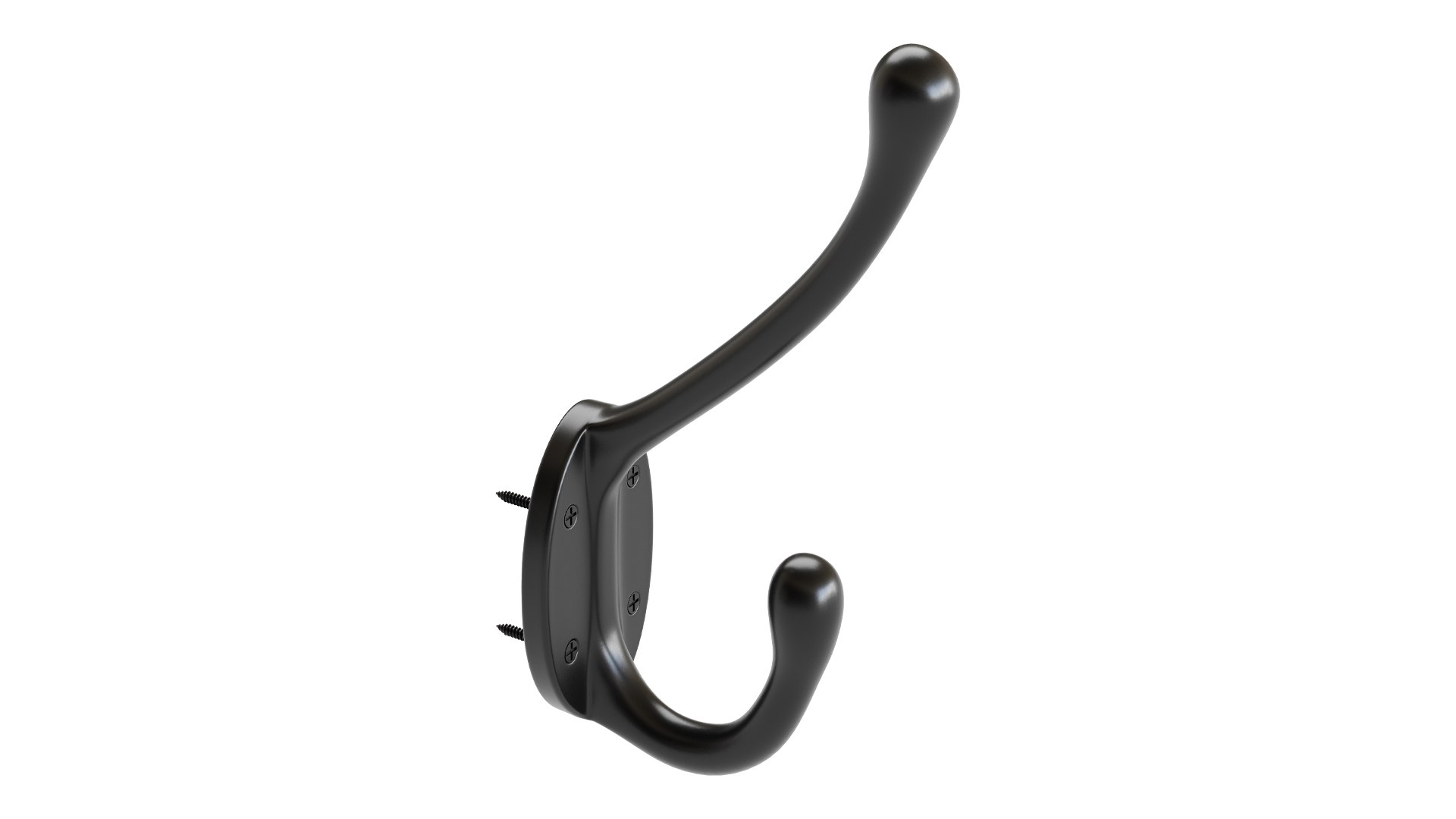 Wrought Iron Double Hook Black For Coats Towels Robes 3D - TurboSquid ...