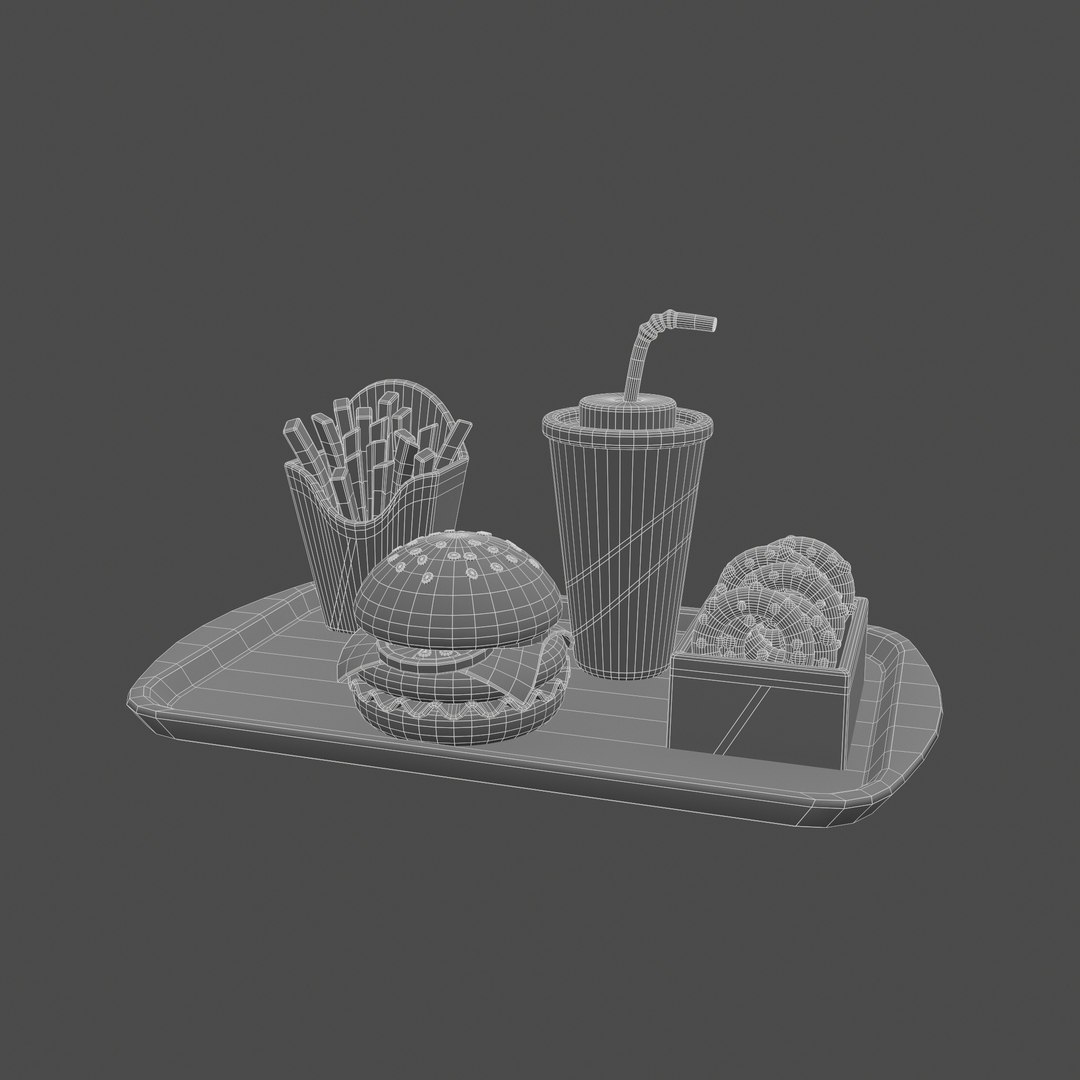 Chicken Burger Menu Collection 3D Model - TurboSquid 1975025