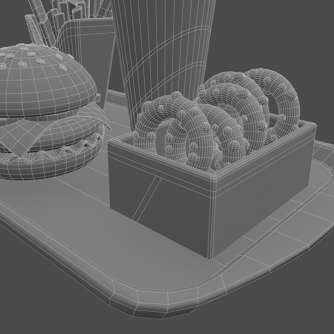 Chicken Burger Menu Collection 3D Model - TurboSquid 1975025