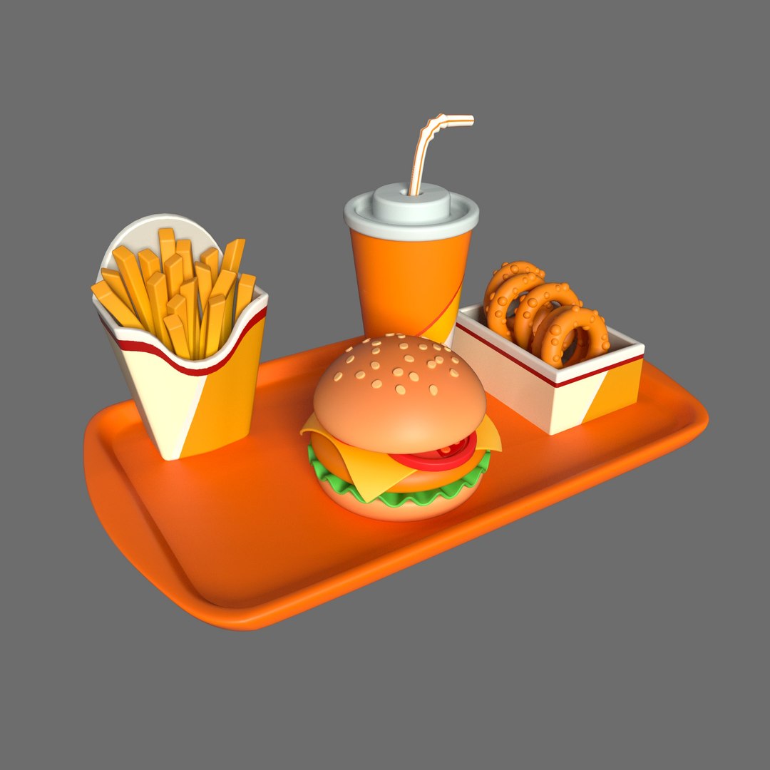 Chicken Burger Menu Collection 3D Model - TurboSquid 1975025