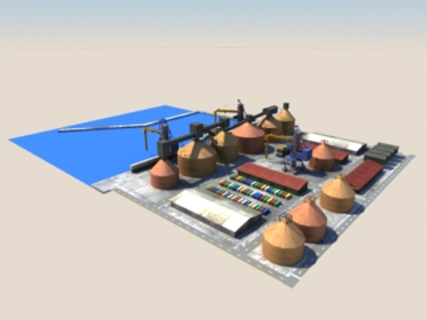 Industrial Port 3d Model