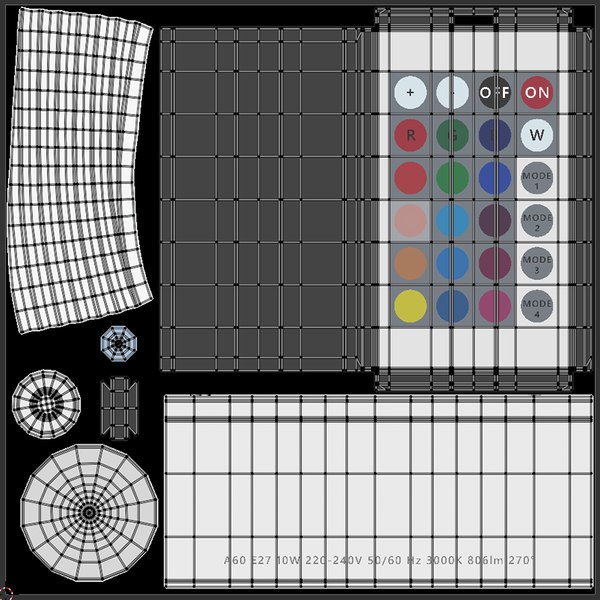 3D RGB Light bulb with Remote control model - TurboSquid 1916898