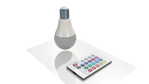 3D RGB Light bulb with Remote control model - TurboSquid 1916898
