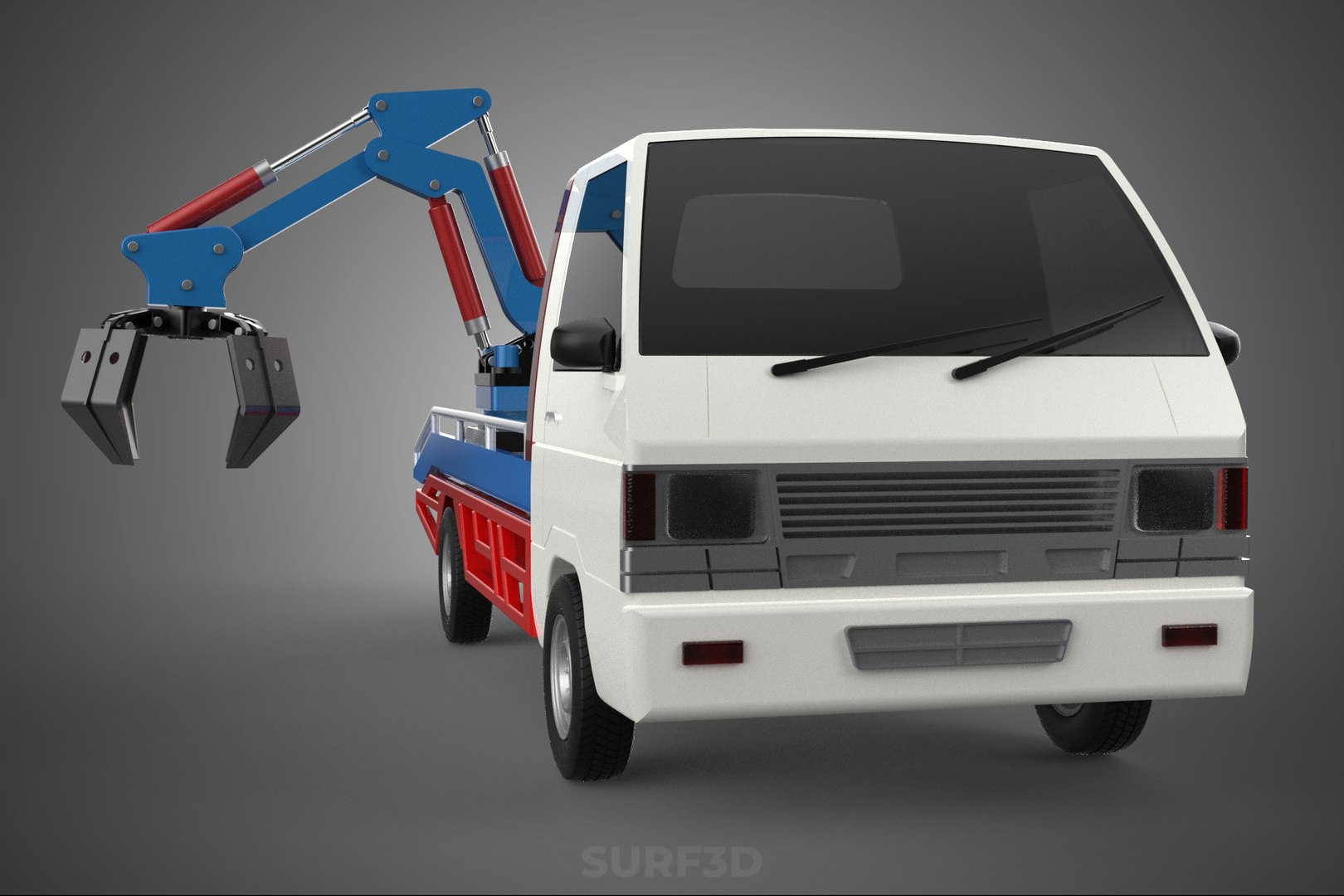 3D TRUCK PICK UP MOBILE CRANE HOIST LOAD LIFT GRABBER CLAW GRAPPLE ...