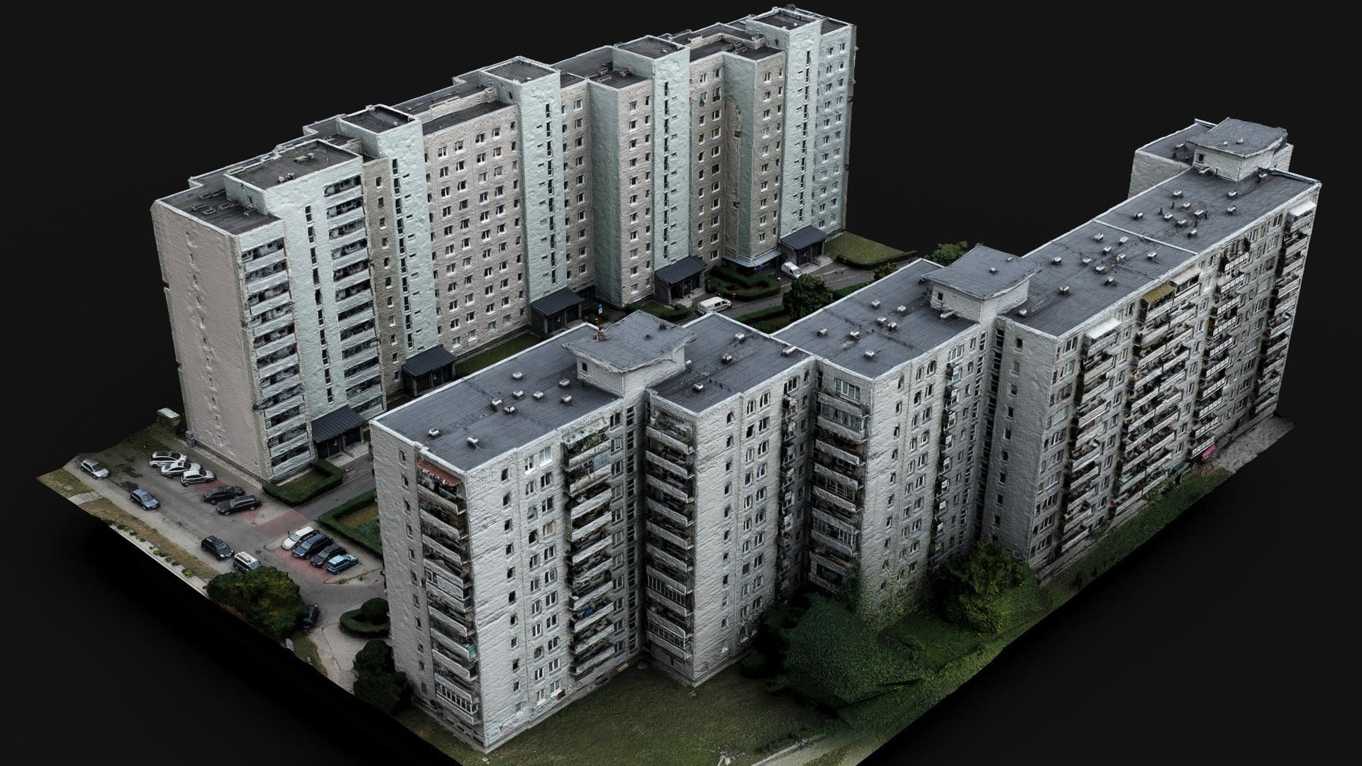 3D Soviet Blocks City Sector Drone Photogrammetry Model - TurboSquid 2338811