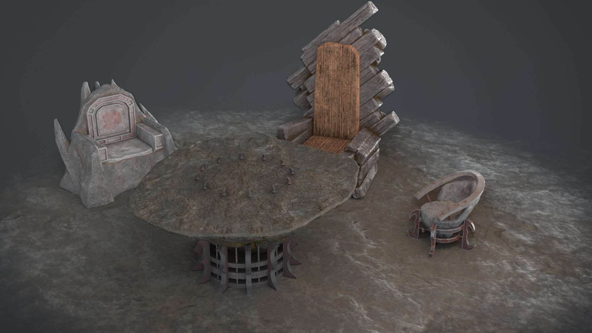 3D Set Fantasy Furniture Model - TurboSquid 1657001