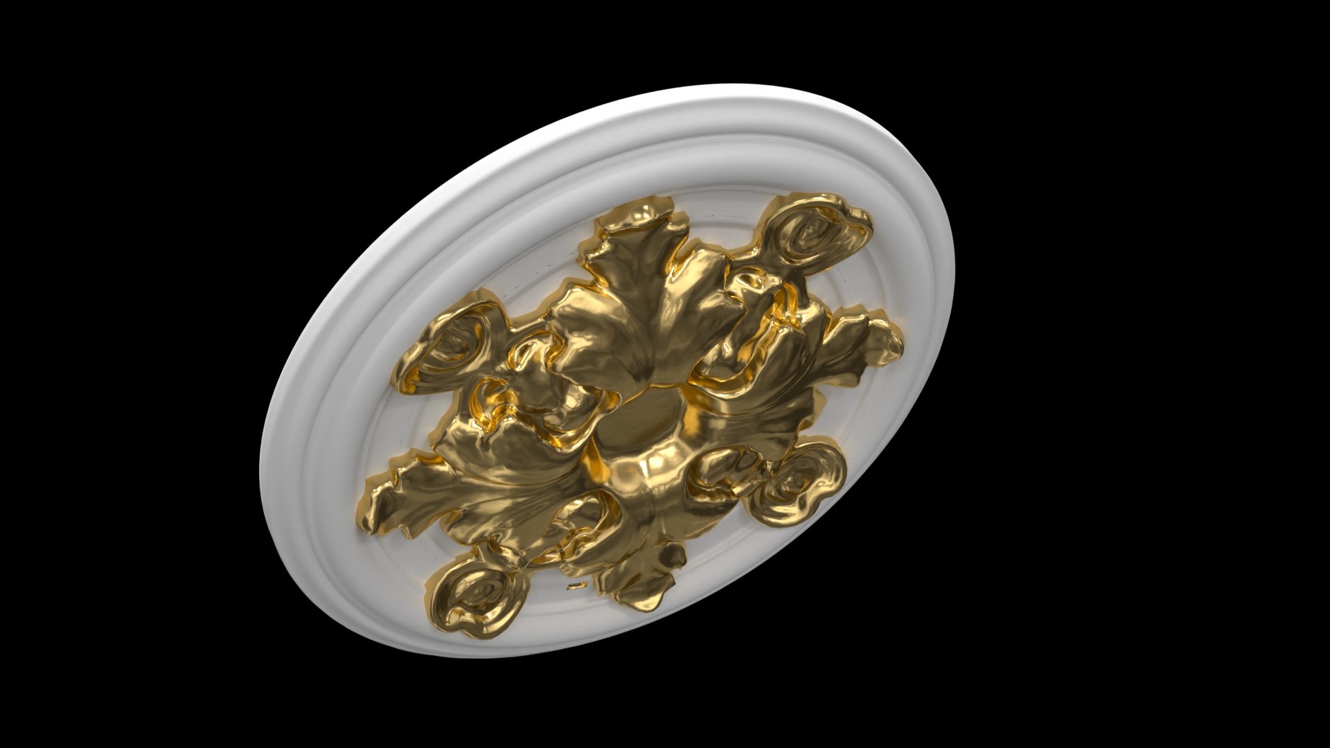 3D Ceiling Sockets Gypsum Plaster DR150 - TurboSquid 2030546