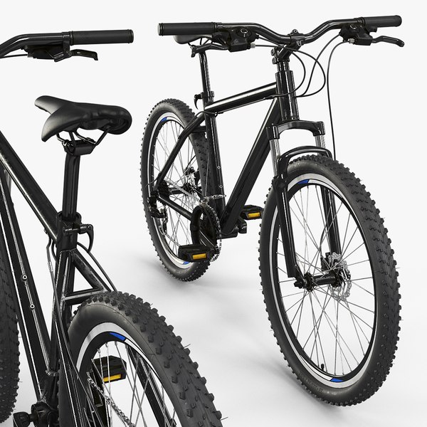 Cross Country Hardtail Fahrrad Grau Schwarz Gefertigt 3D-Modell ...
