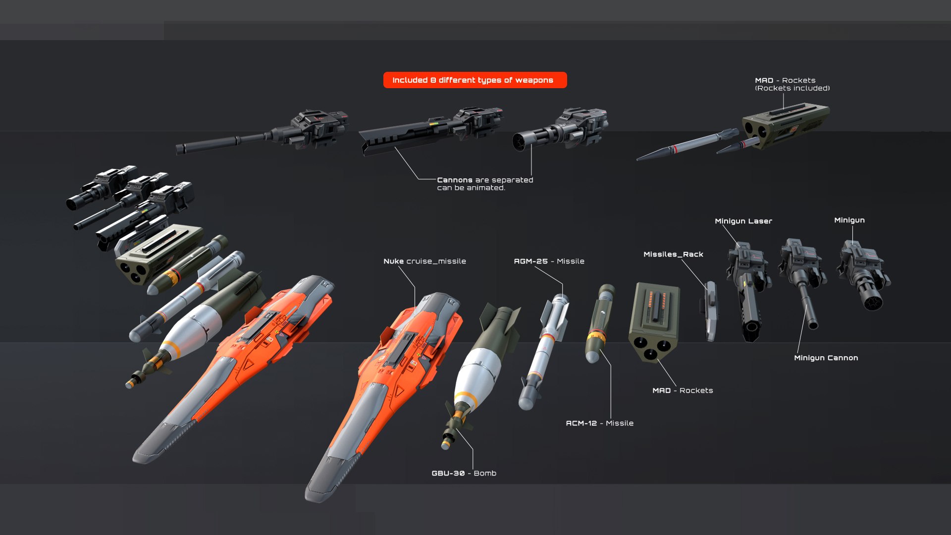 SF Multirole Fighter - MODULAR Model - TurboSquid 1787116