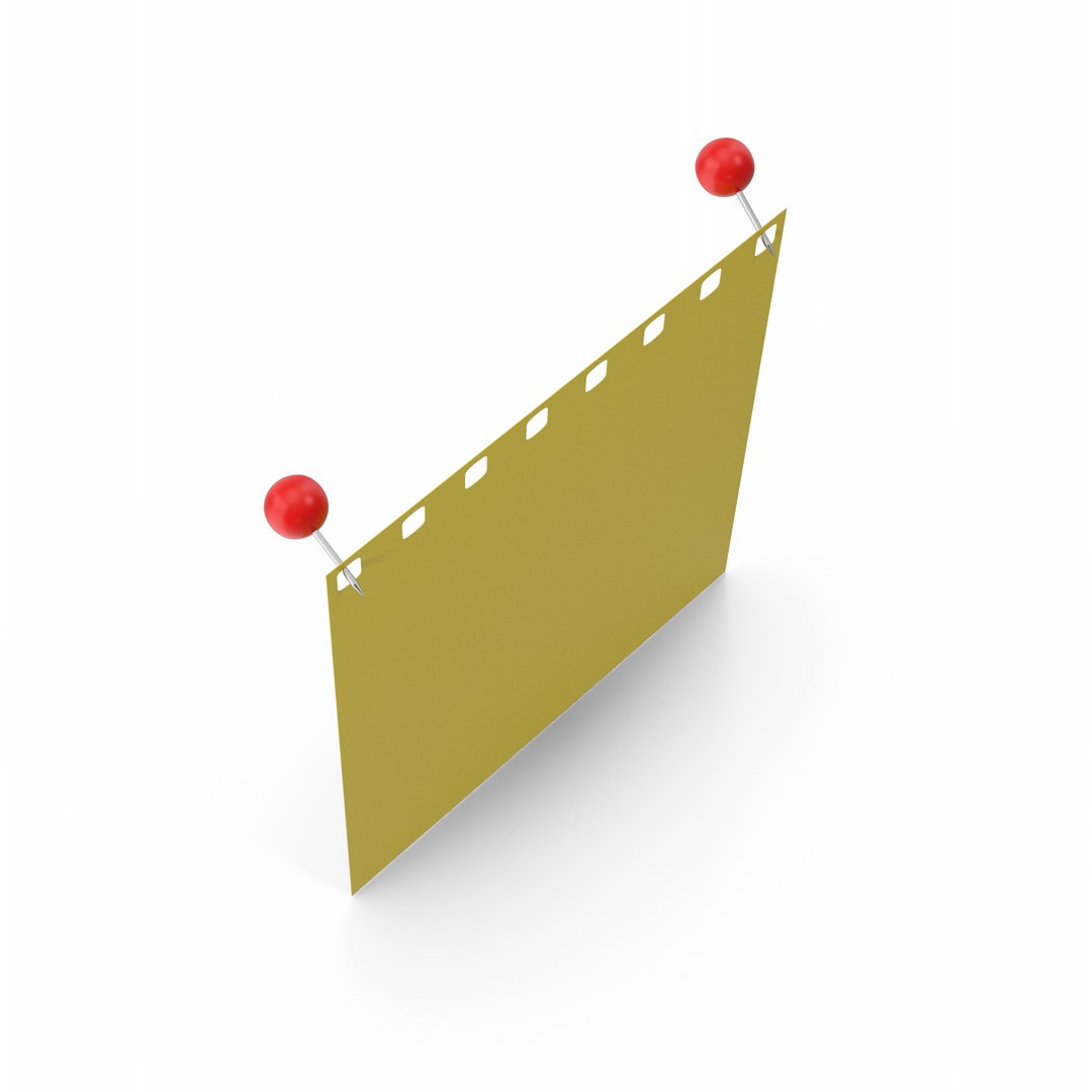 3D Paper With Push Pins - TurboSquid 1871982