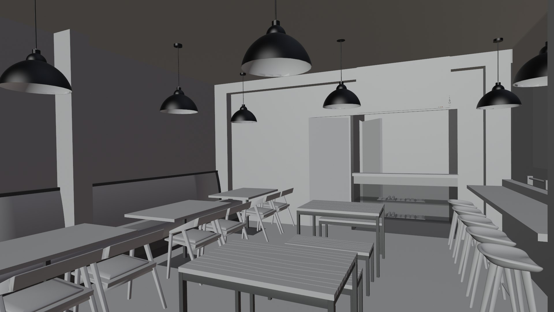 3D CAFE Model - TurboSquid 1755729