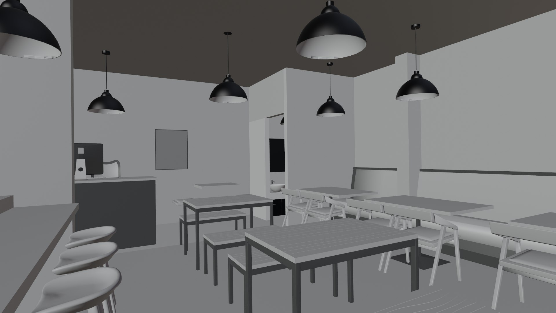 3D CAFE Model - TurboSquid 1755729