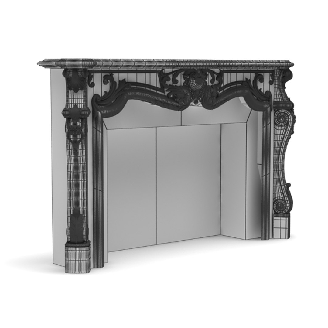 3d obj fireplace modelled 2009