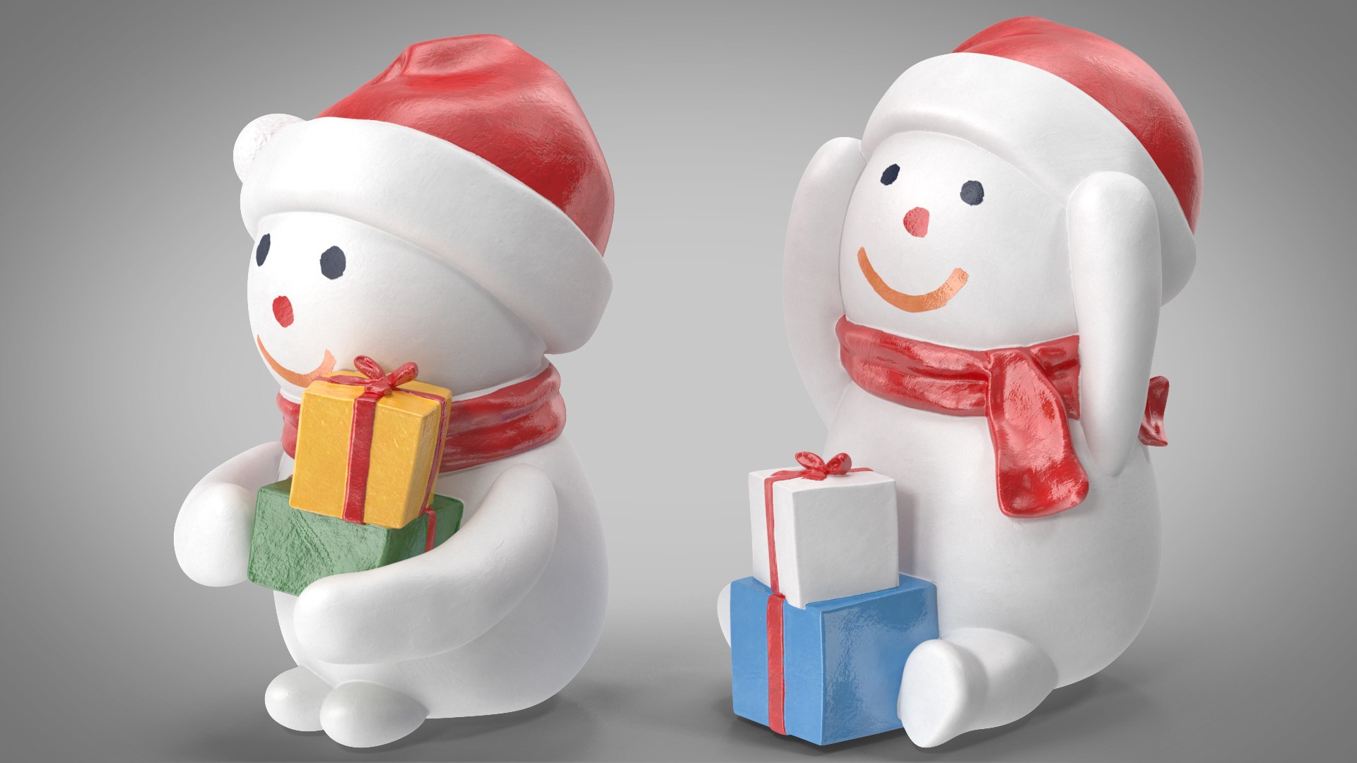 Snowman figures 2 3D model - TurboSquid 1514244