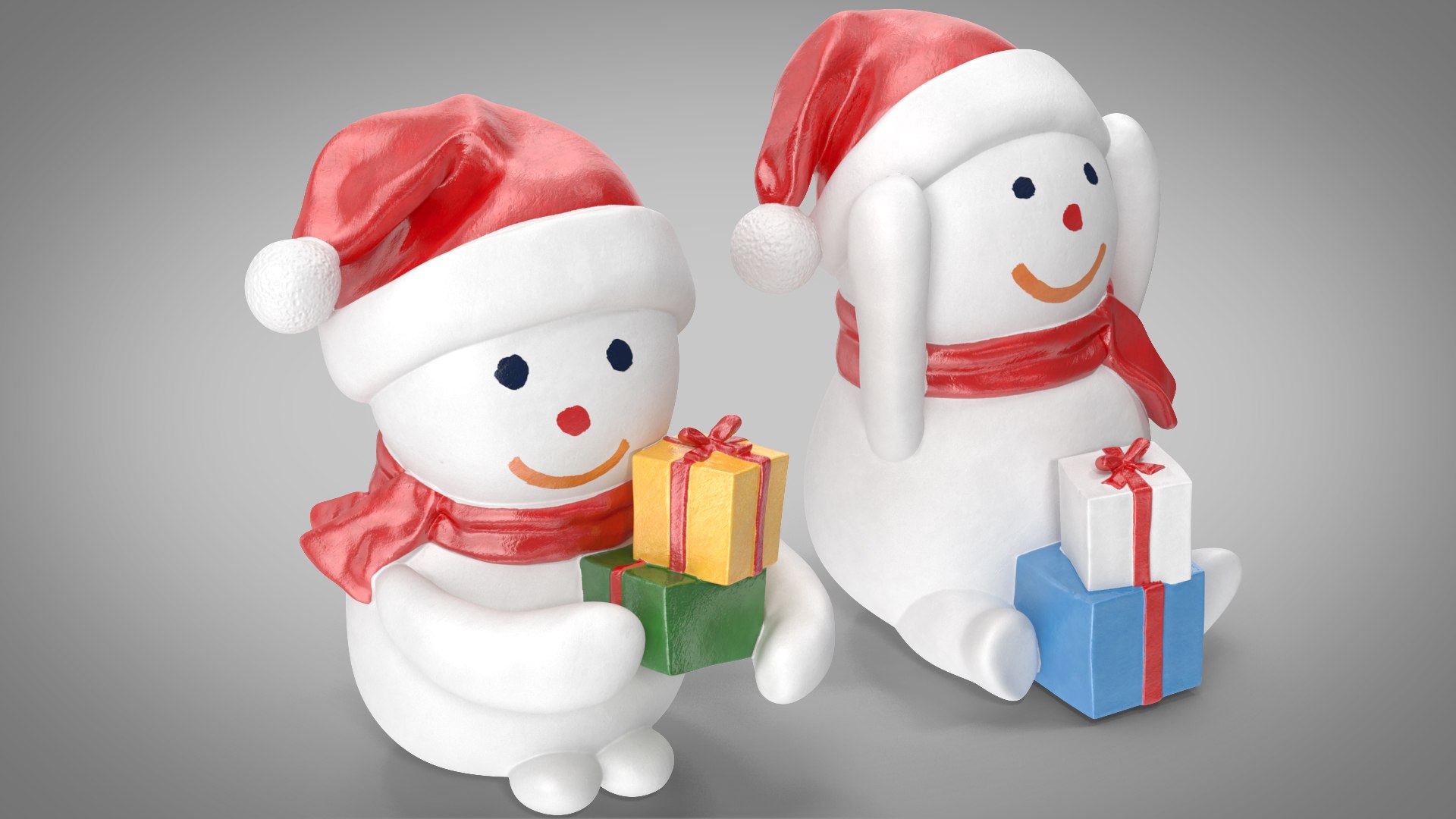 Snowman figures 2 3D model - TurboSquid 1514244