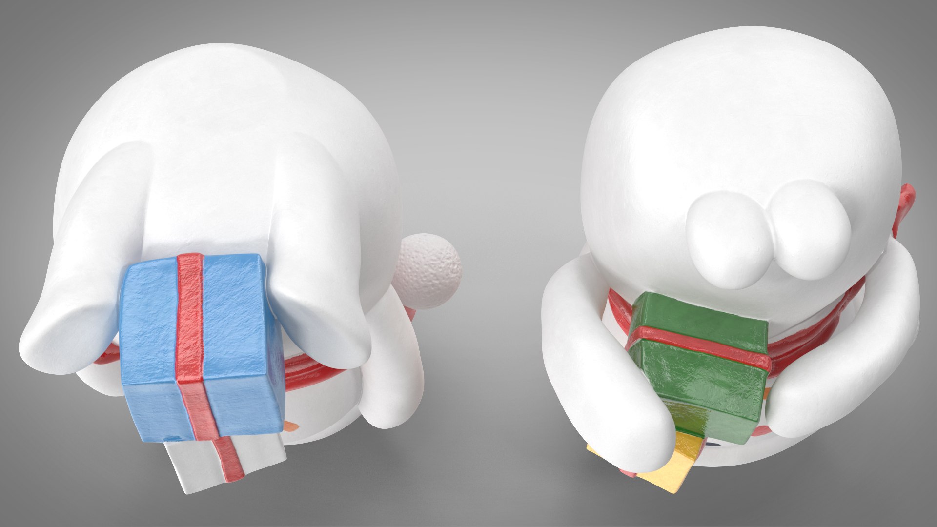 Snowman figures 2 3D model - TurboSquid 1514244