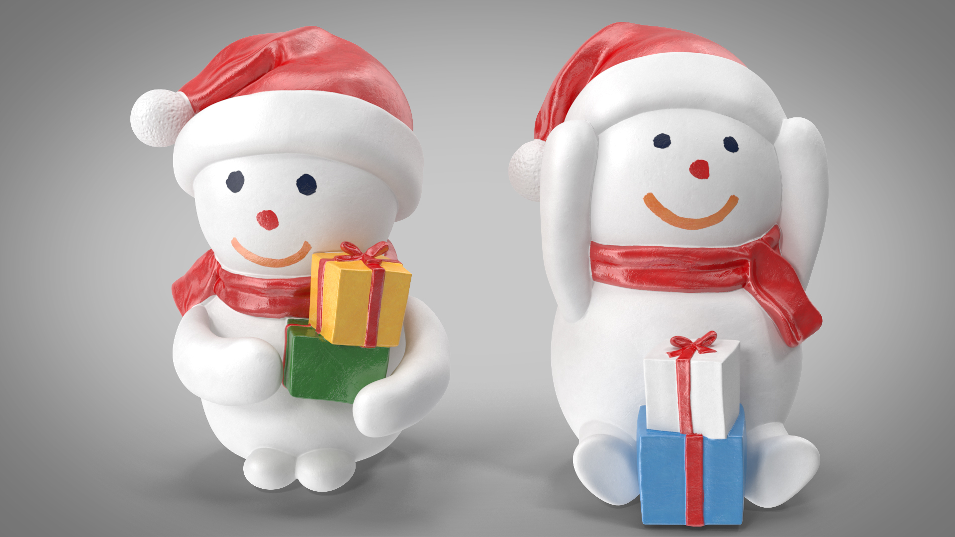 Snowman figures 2 3D model - TurboSquid 1514244