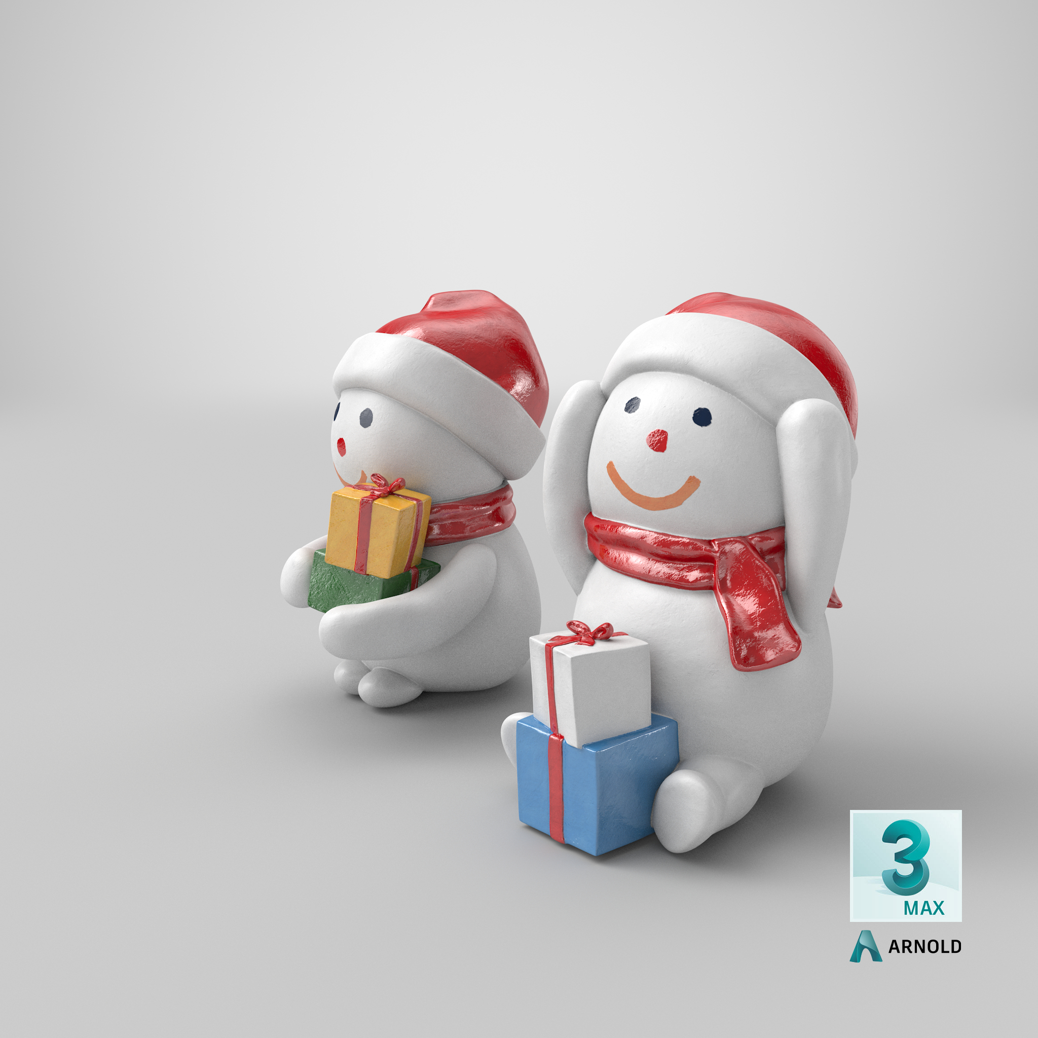 Snowman figures 2 3D model - TurboSquid 1514244