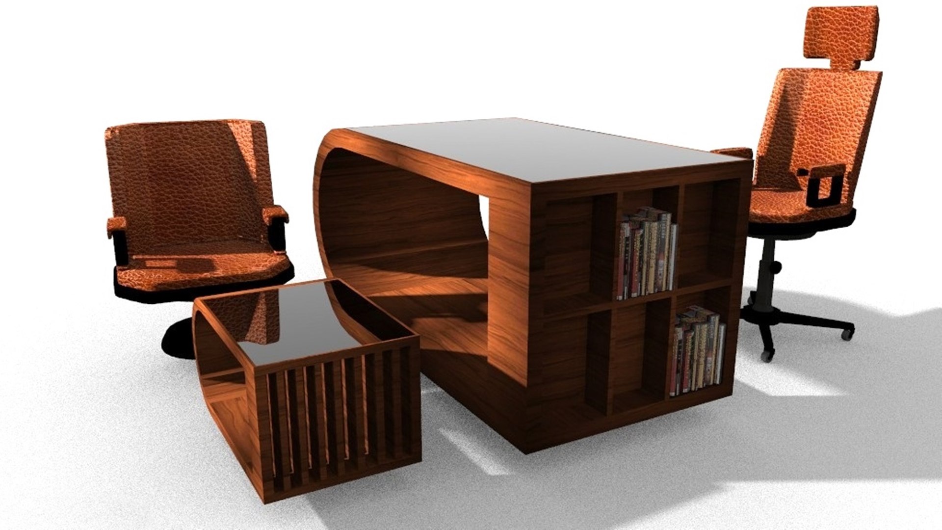 3D office group furniture chair table - TurboSquid 2059944