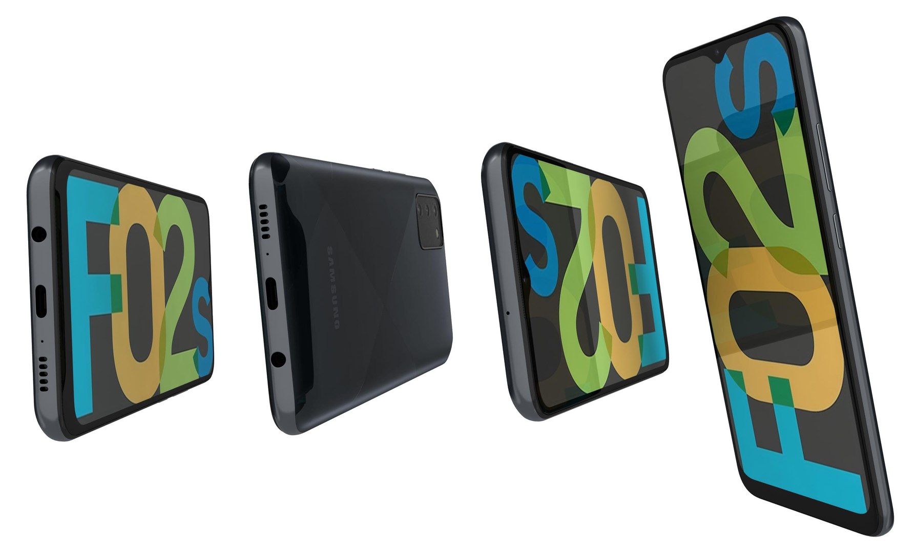 Samsung Galaxy F02s Ceramic Black 3D model - TurboSquid 1760073