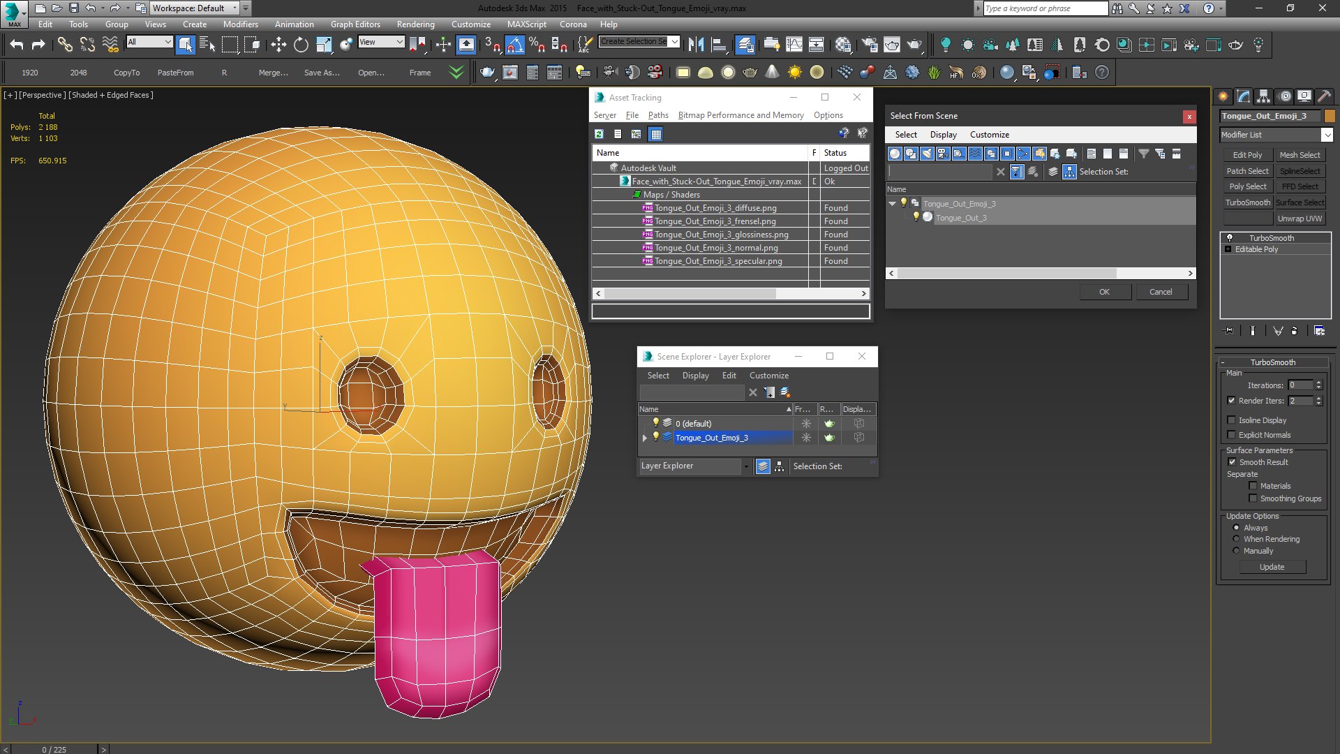 3d Face Stuck Out Tongue Emoji Turbosquid 1530395
