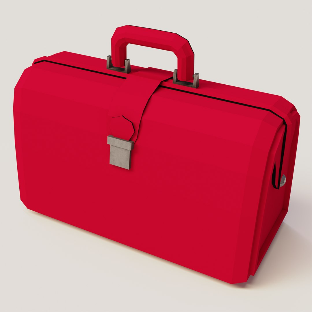 3D Red Valise Travel Bag - TurboSquid 1866439