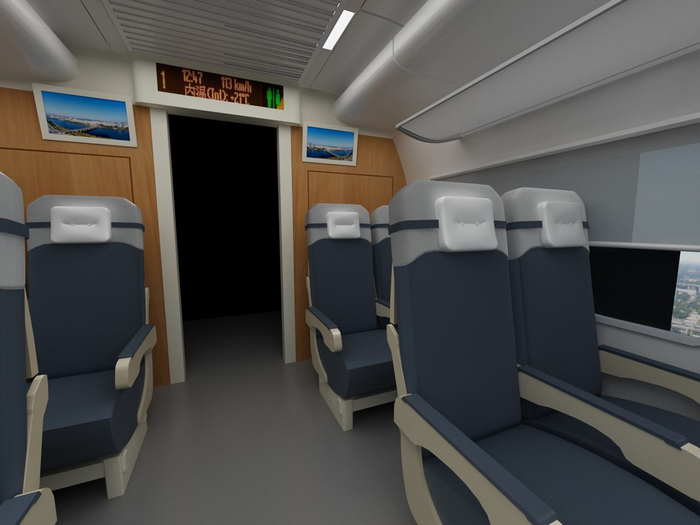 3D High Speed Railway Carriages Interior Model - TurboSquid 2113439