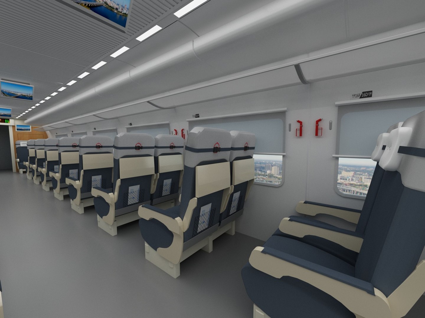3D High Speed Railway Carriages Interior Model - TurboSquid 2113439