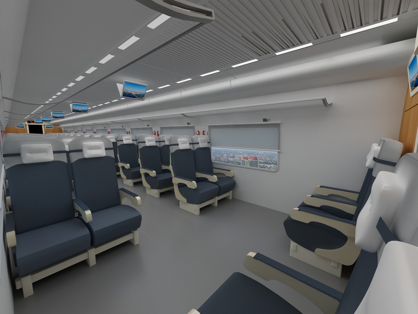 3D High Speed Railway Carriages Interior Model - TurboSquid 2113439