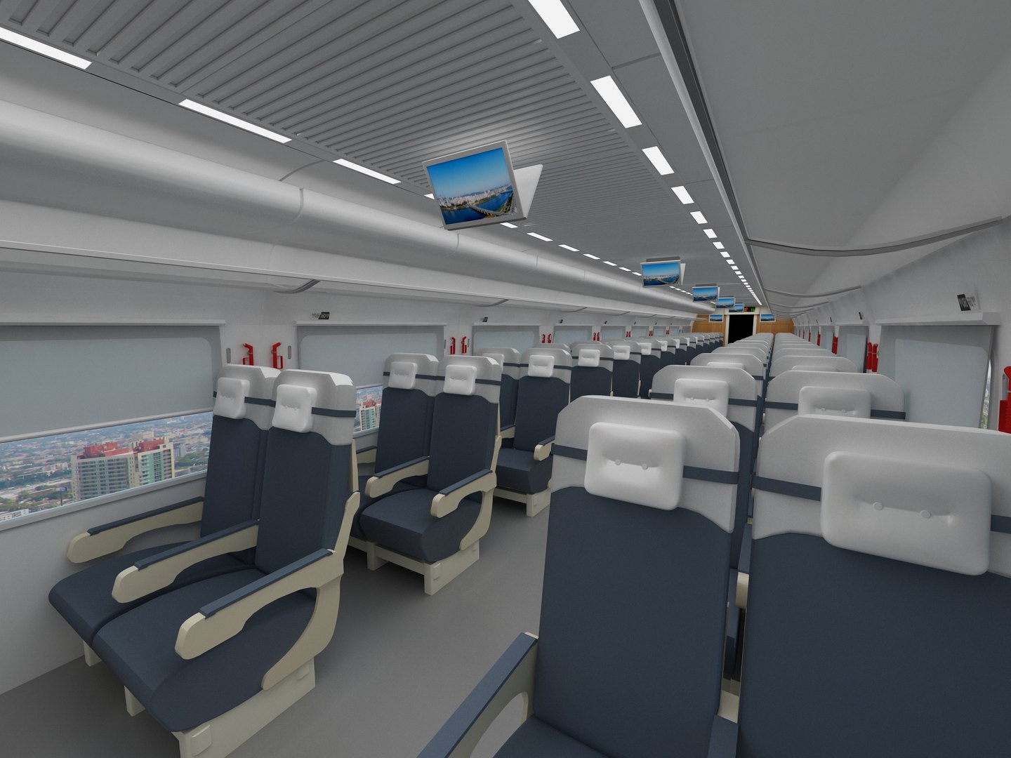 3D High Speed Railway Carriages Interior Model - TurboSquid 2113439