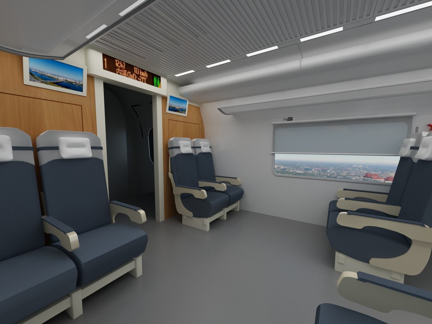 3D High Speed Railway Carriages Interior Model - TurboSquid 2113439