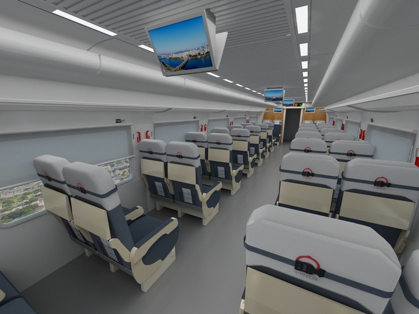 3D High Speed Railway Carriages Interior Model - TurboSquid 2113439