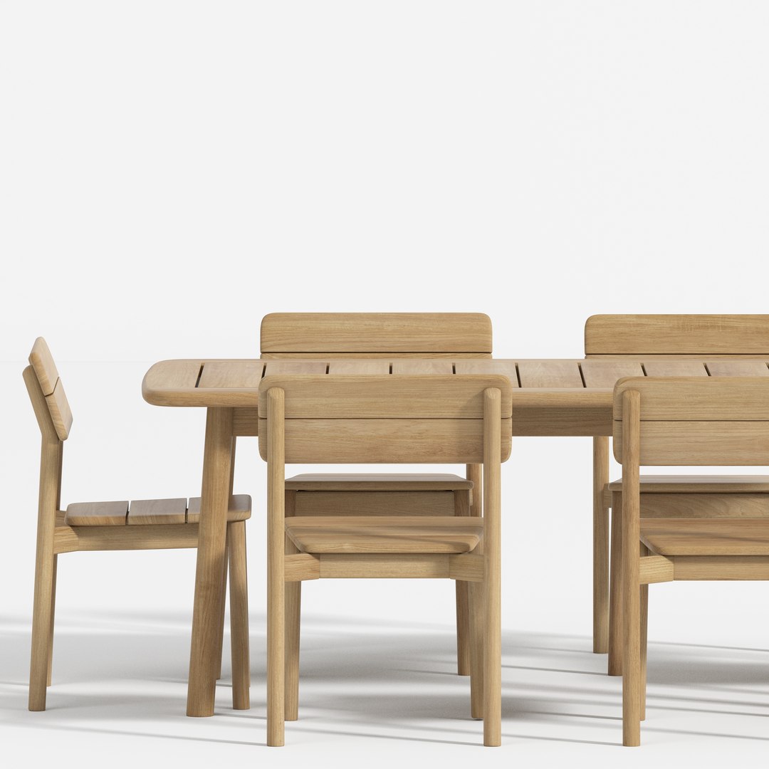 3D Model Table And Chair Case Tanso Set 2 - TurboSquid 2085365