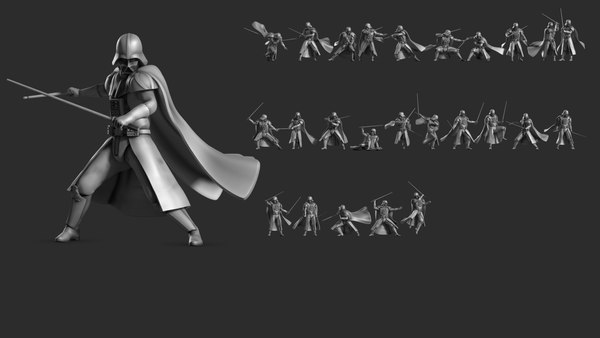 Sci-Fi Swordsman Figure Set 053D模型 - TurboSquid 1944129