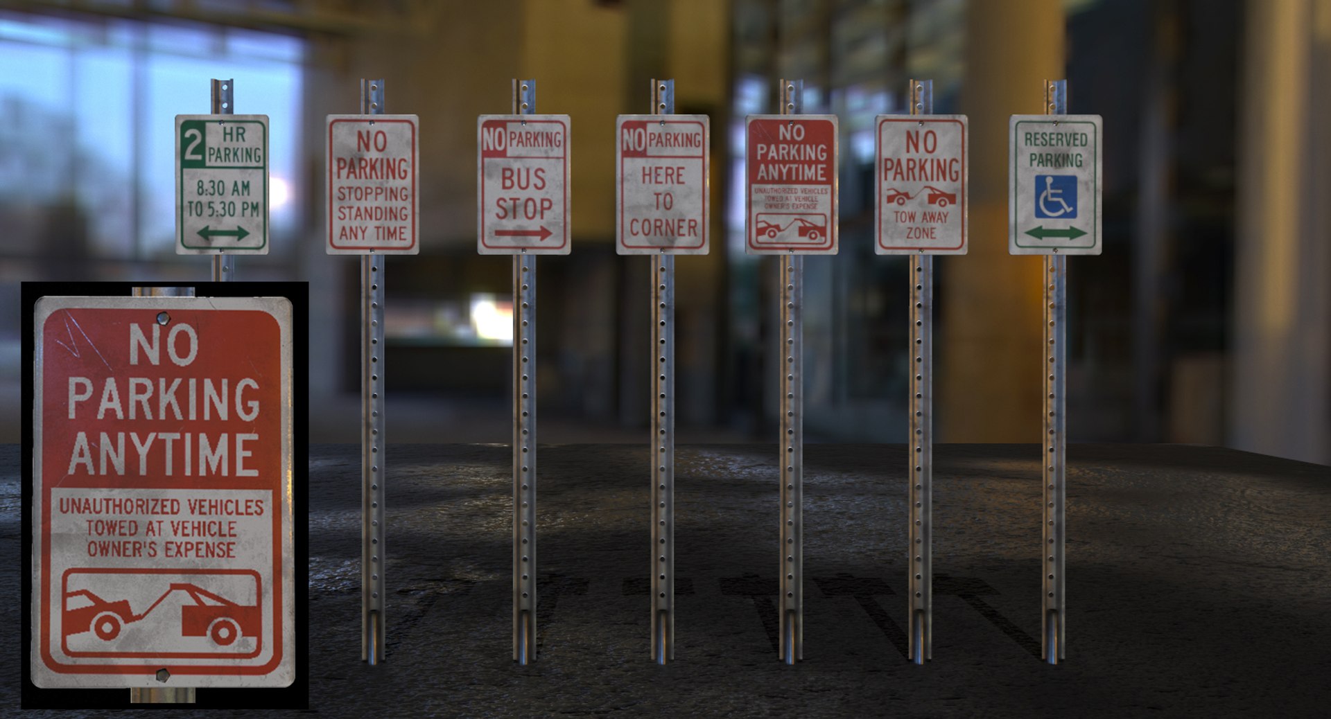 3d Street Signs Model