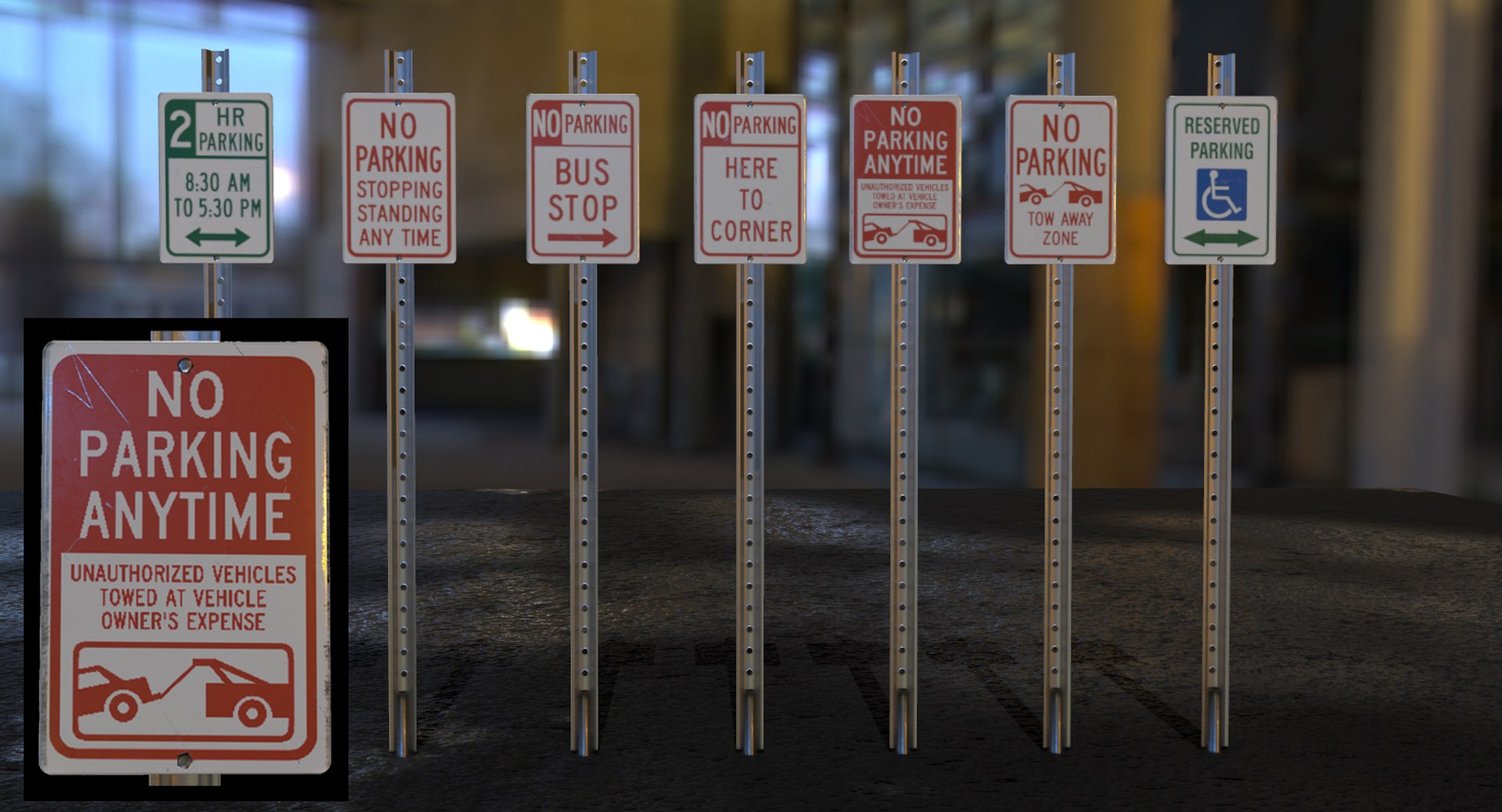 3d Street Signs Model