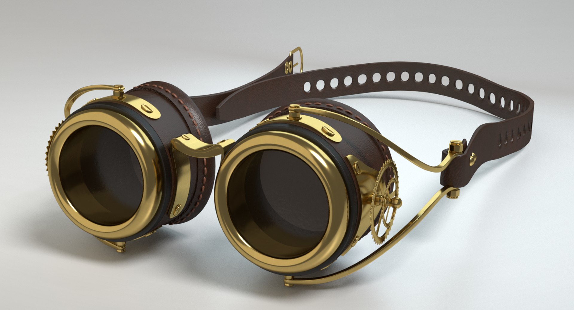 3d Model Of Steampunk Goggles