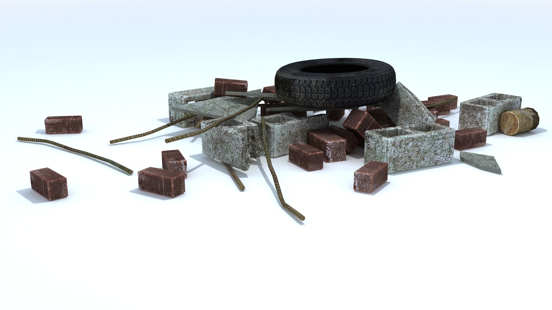 Junk Rubble Pile 3d Model